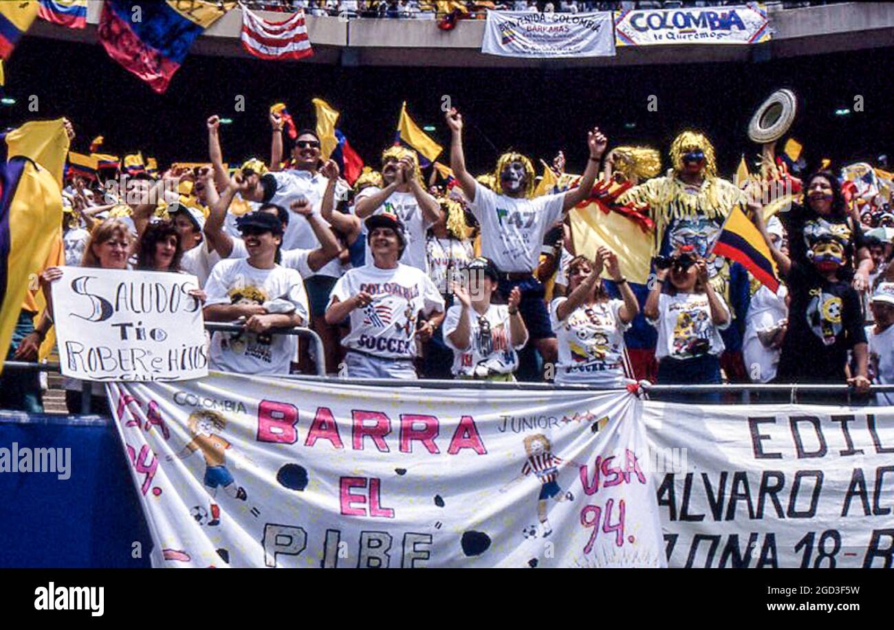 Colombian soccer fan at the 1994 World Cup Stock Photo - Alamy