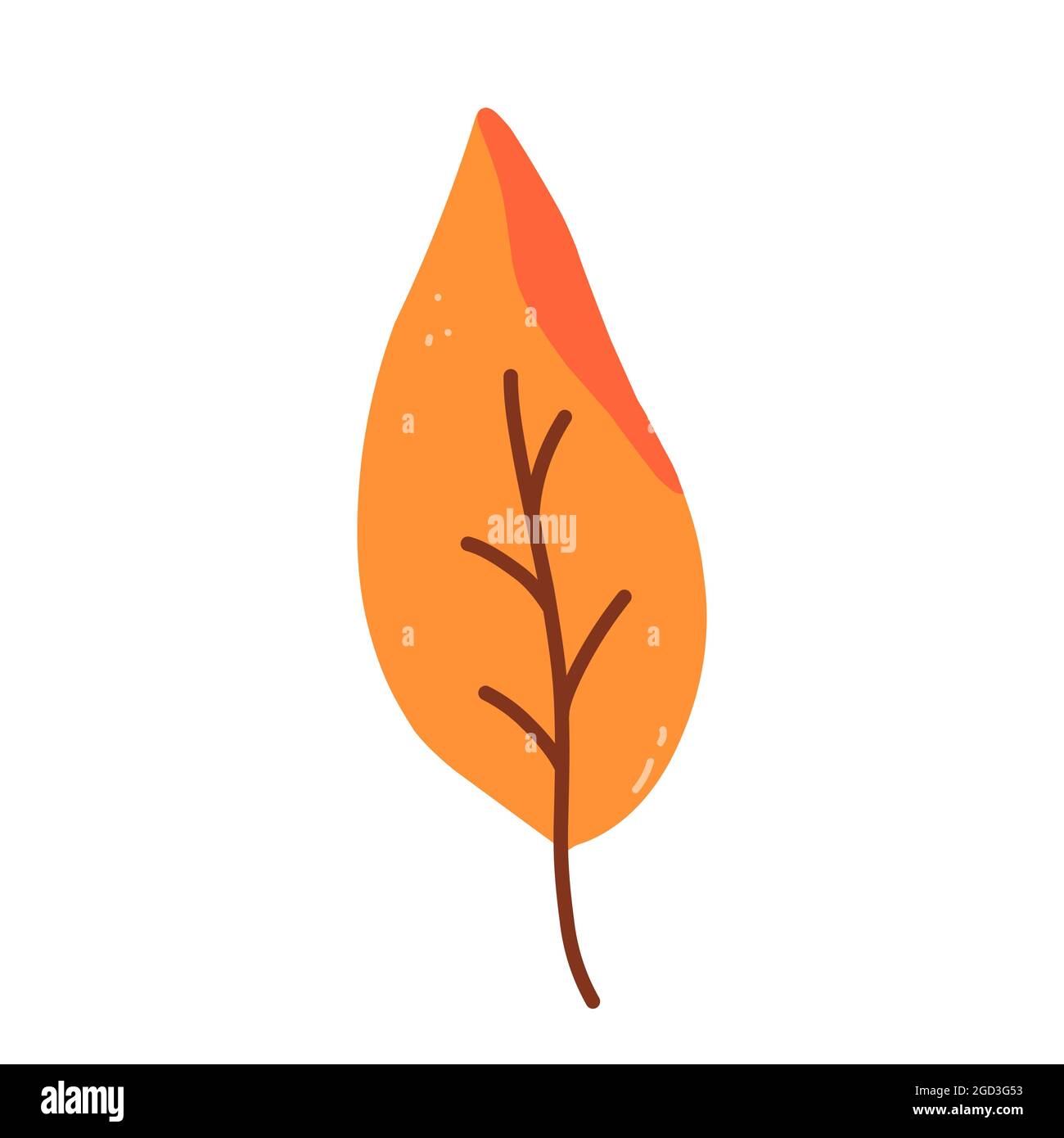 Dry leaf on orange Stock Vector Images - Alamy