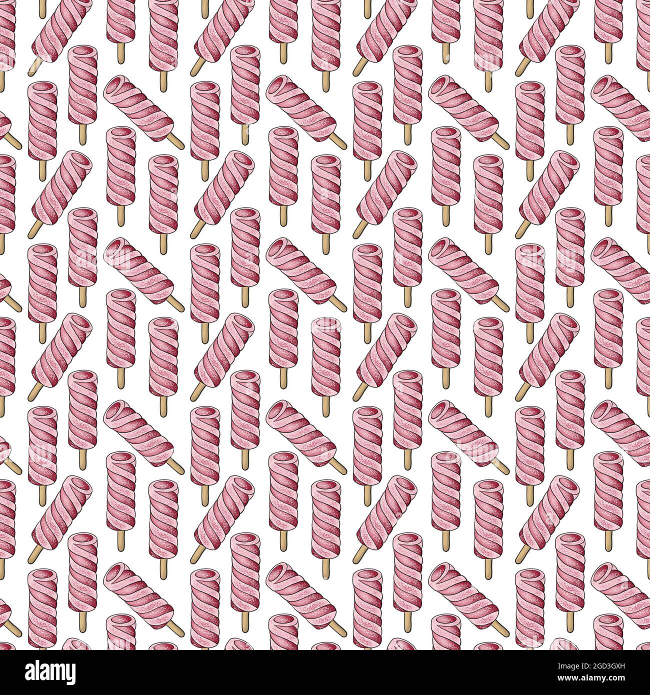 Illustration digital drawing ice cream seamless pattern of different ...