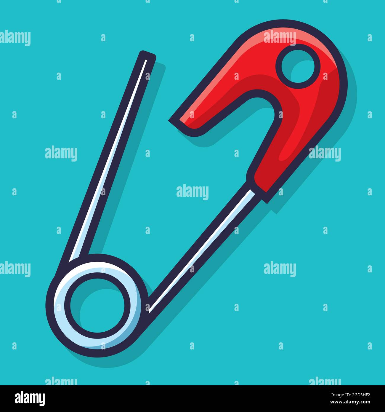 safety pin isolated cartoon vector illustration in flat style Stock ...