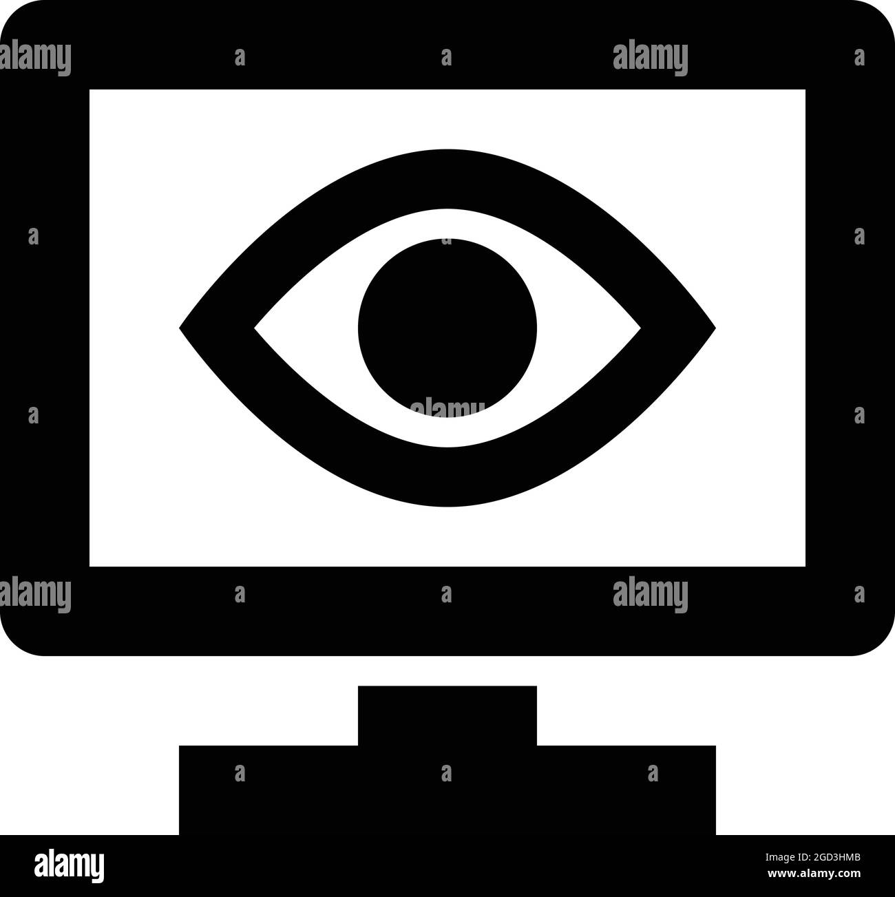 Monitor with eye icon on the white background Stock Vector Image & Art ...