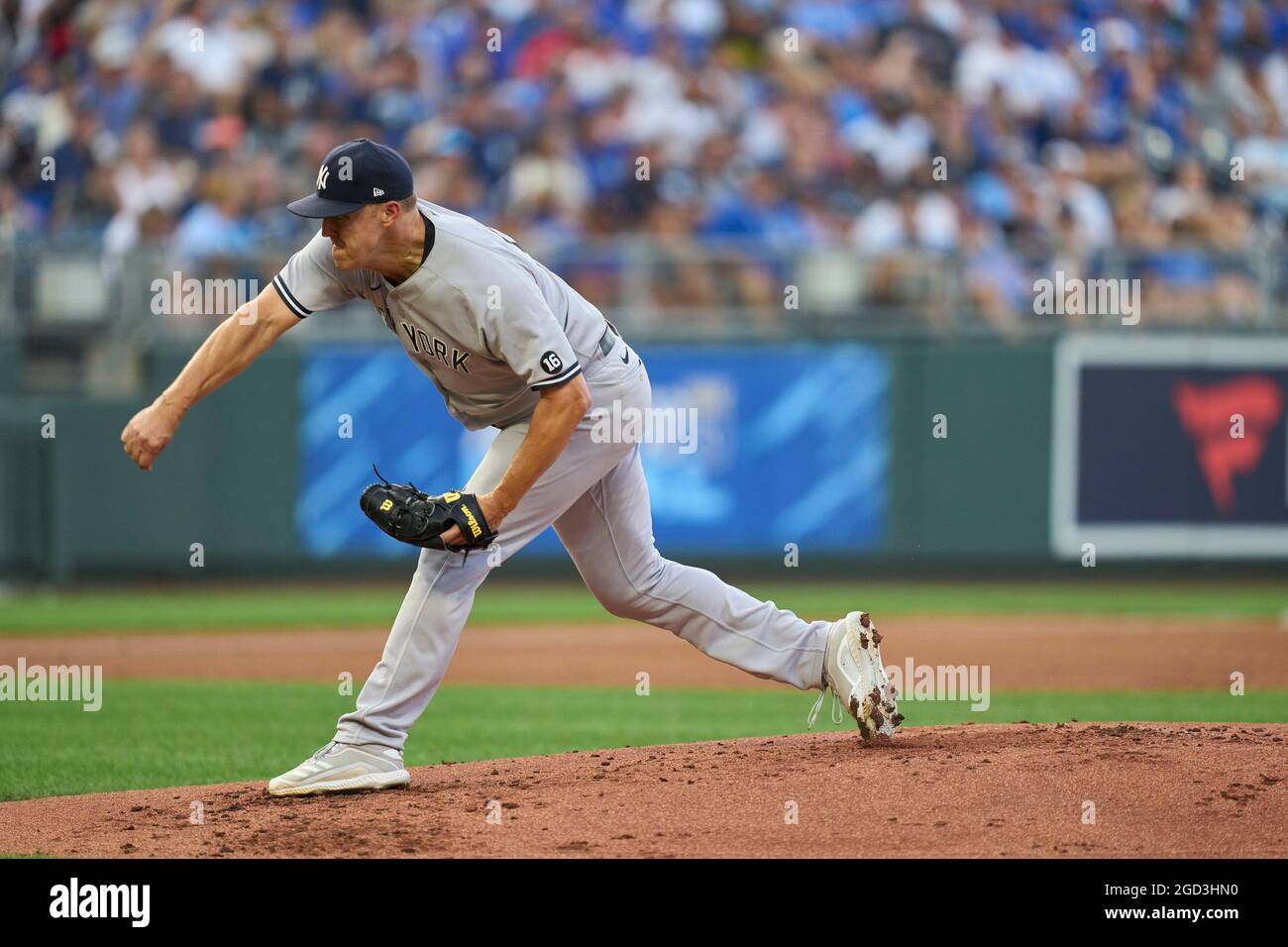 August 9 2021: New York pitcher James Taillon (50) throws a pitch ...