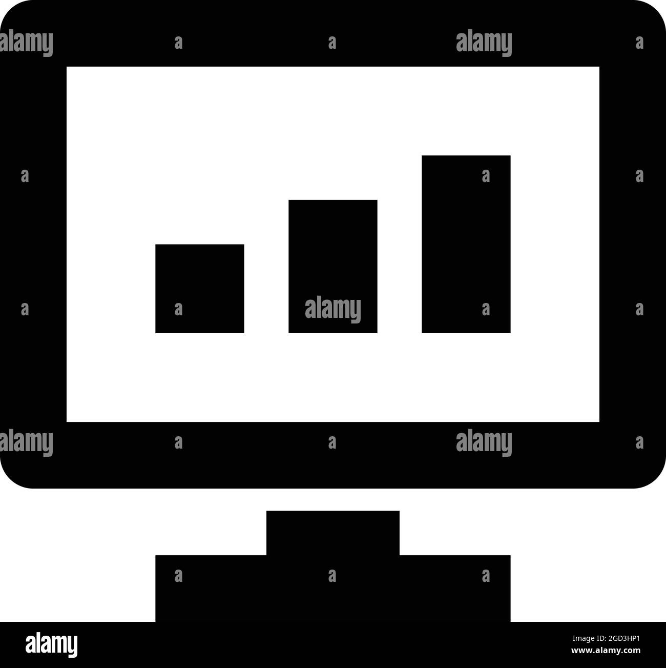 Monitor with report icon on the white background Stock Vector Image ...