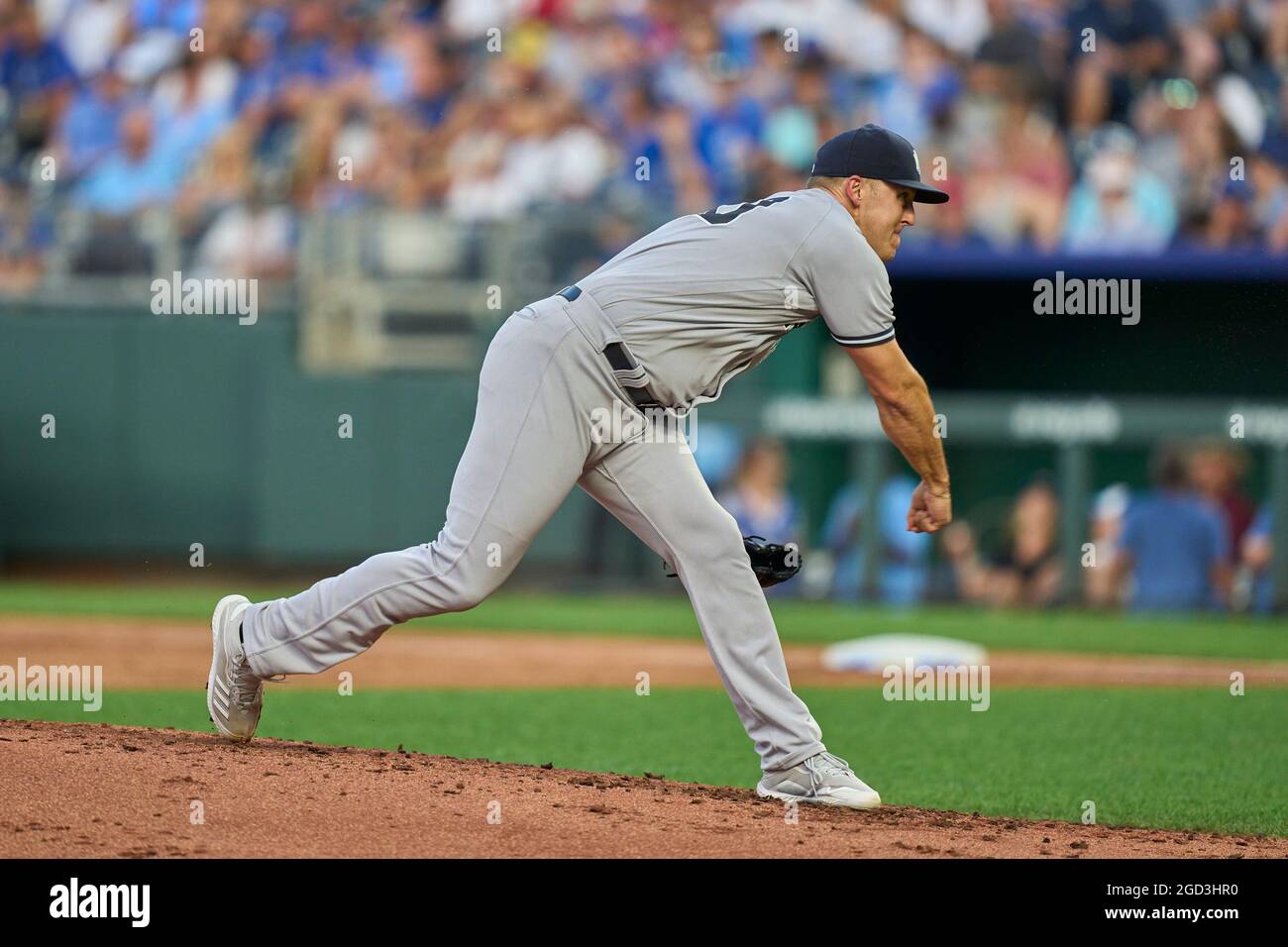 August 9 2021: New York pitcher James Taillon (50) throws a pitch ...