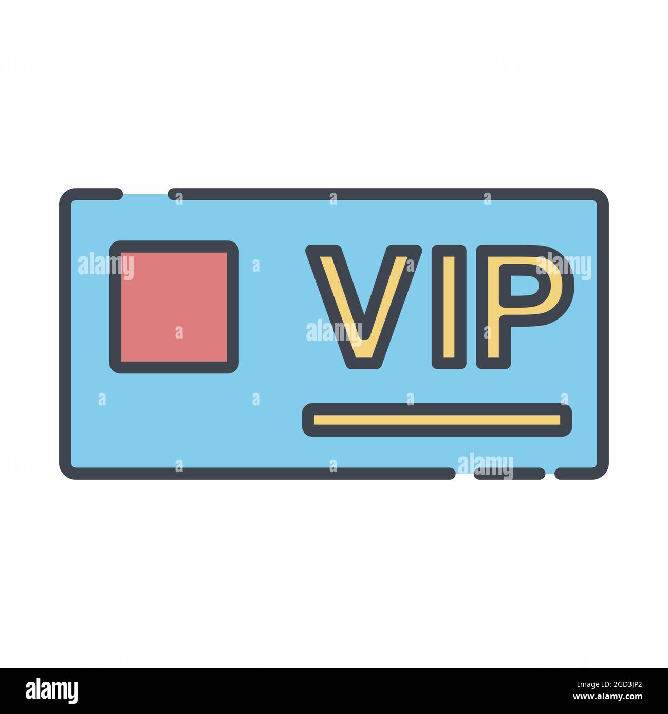 Vector Graphic of VIP Card - Line Cut Style - simple illustration ...