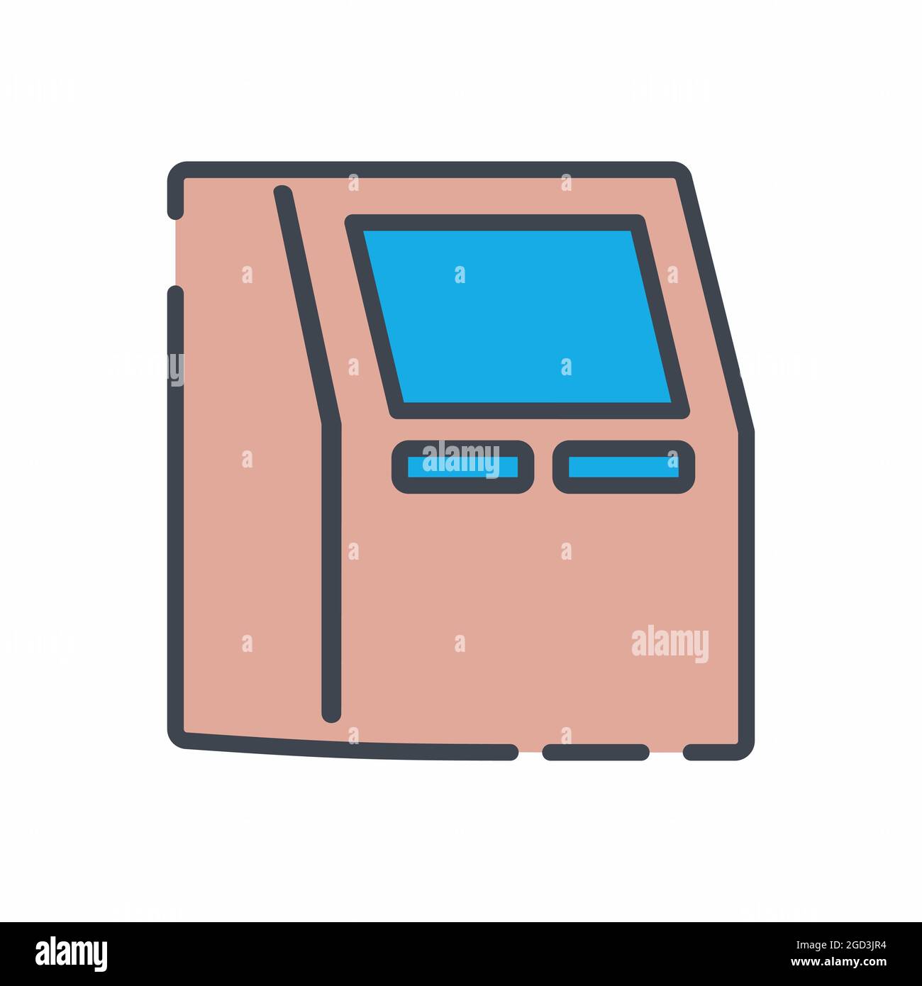 Vector Graphic of ATM Machine - Line Cut Style - simple illustration ...