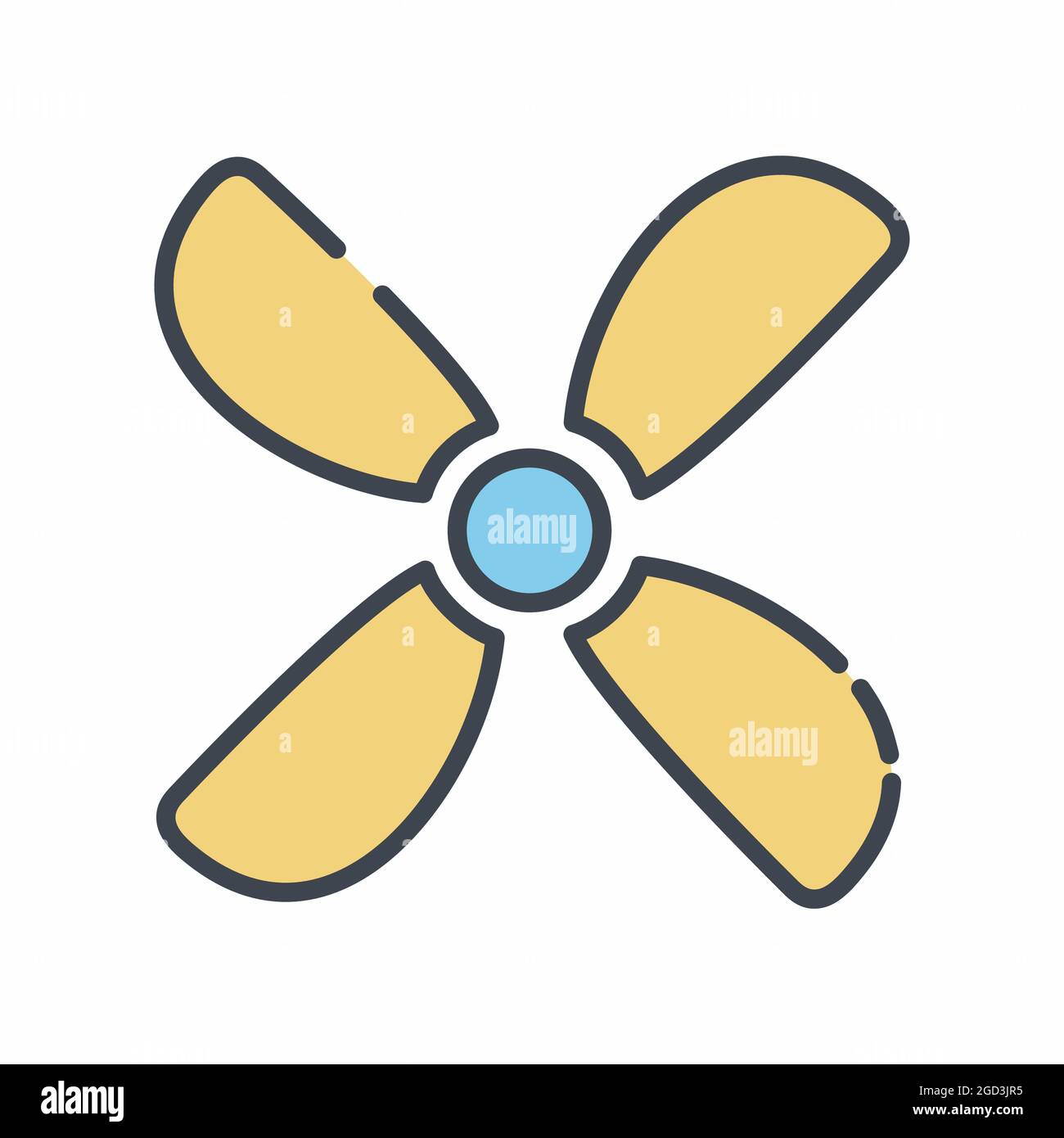 Vector Graphic of Fan - Line Cut Style - simple illustration. Editable ...