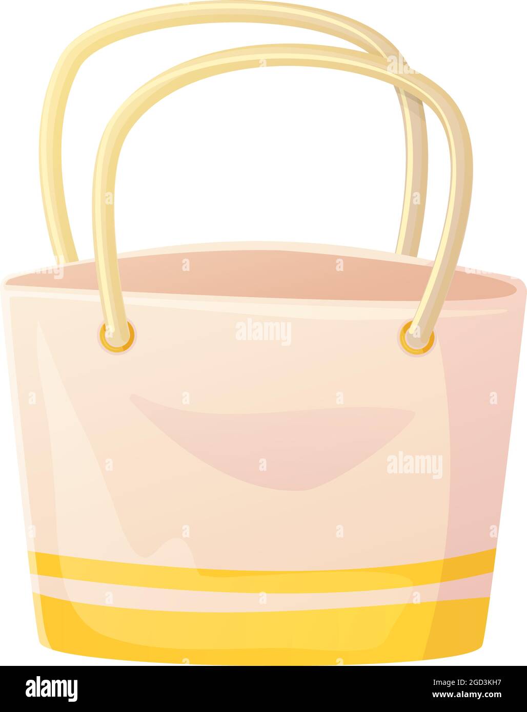 Yellow straw woman beach bag in cartoon flat style Stock Vector Image ...