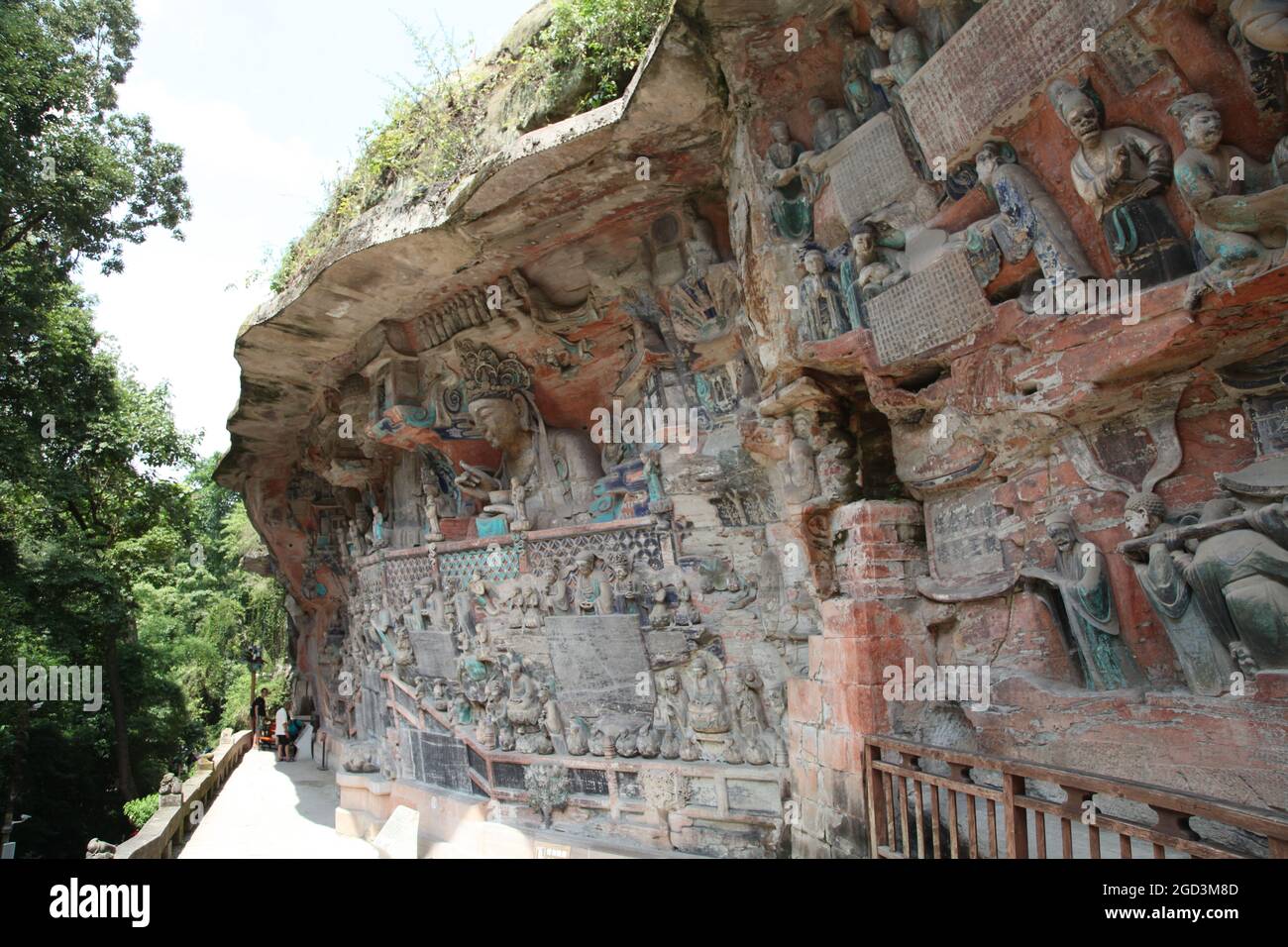 CHONGQING, CHINA - JULY 26, 2021 - Stone carvings on the cliff of ...