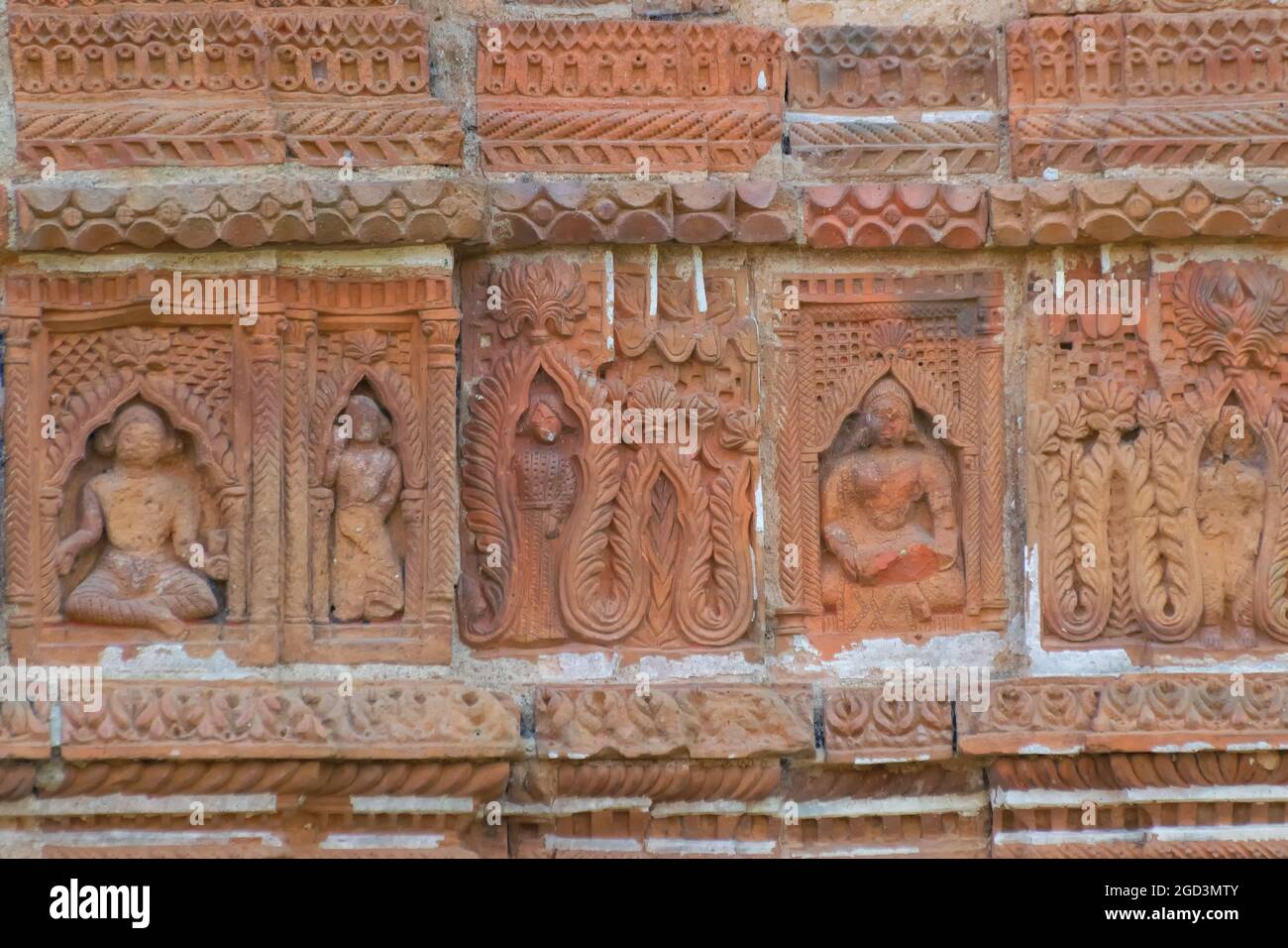 Terracotta decorations on the walls at Pratapeswar Temple at Kalna ...
