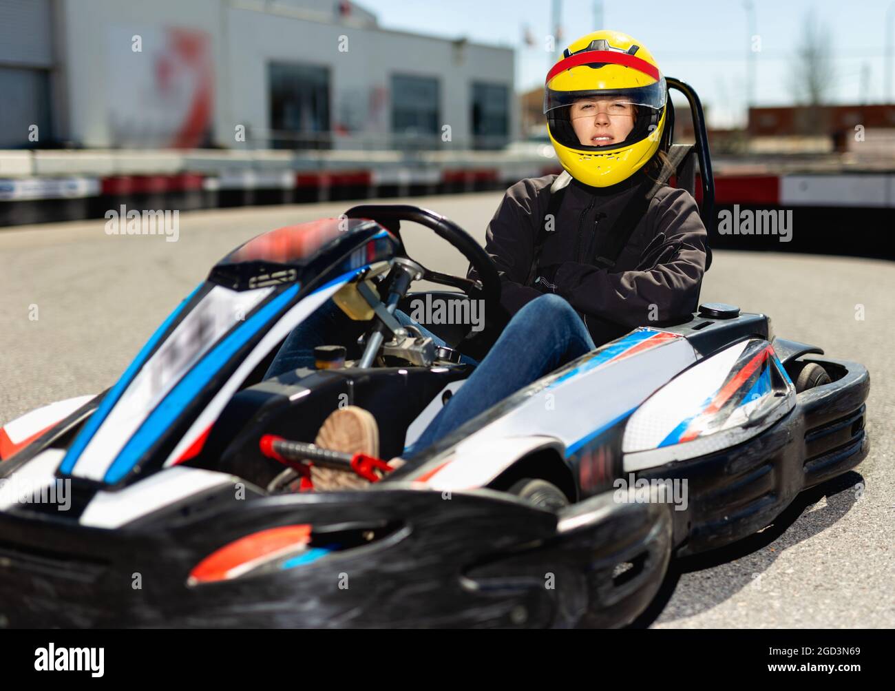 Female model racer hi-res stock photography and images - Alamy
