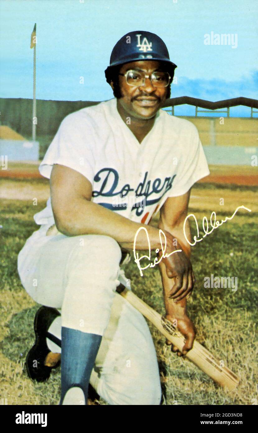 Souvenir postcard of Richie Allen with the Los Angeles Dodgers circa ...