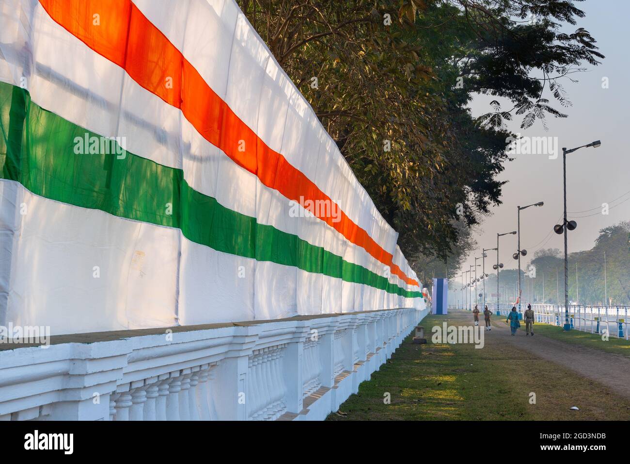 KOLKATA, WEST BENGAL , INDIA - JANUARY 23RD 2018 : Tricolour decoration ...