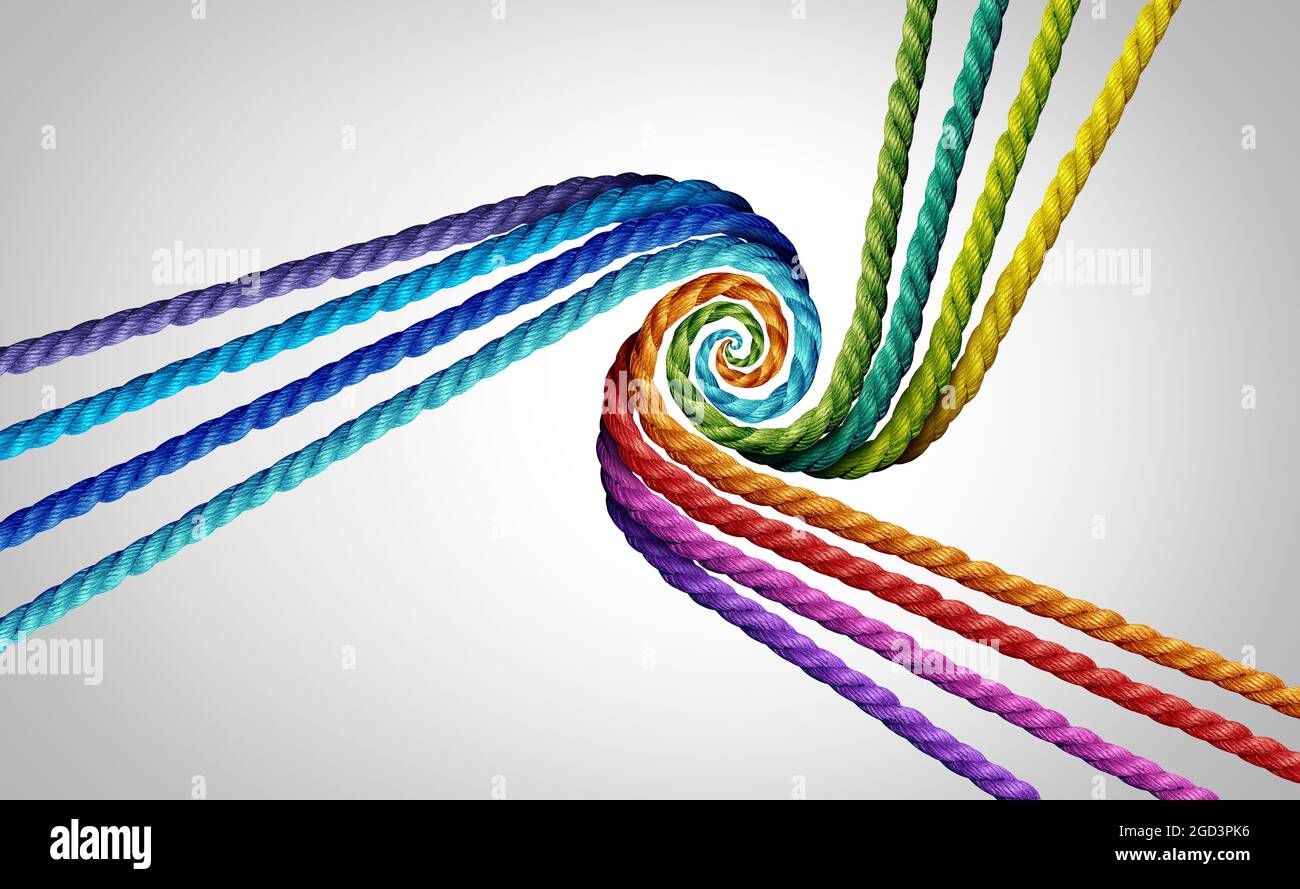 Group partners united and diverse partnership as a center point of ...