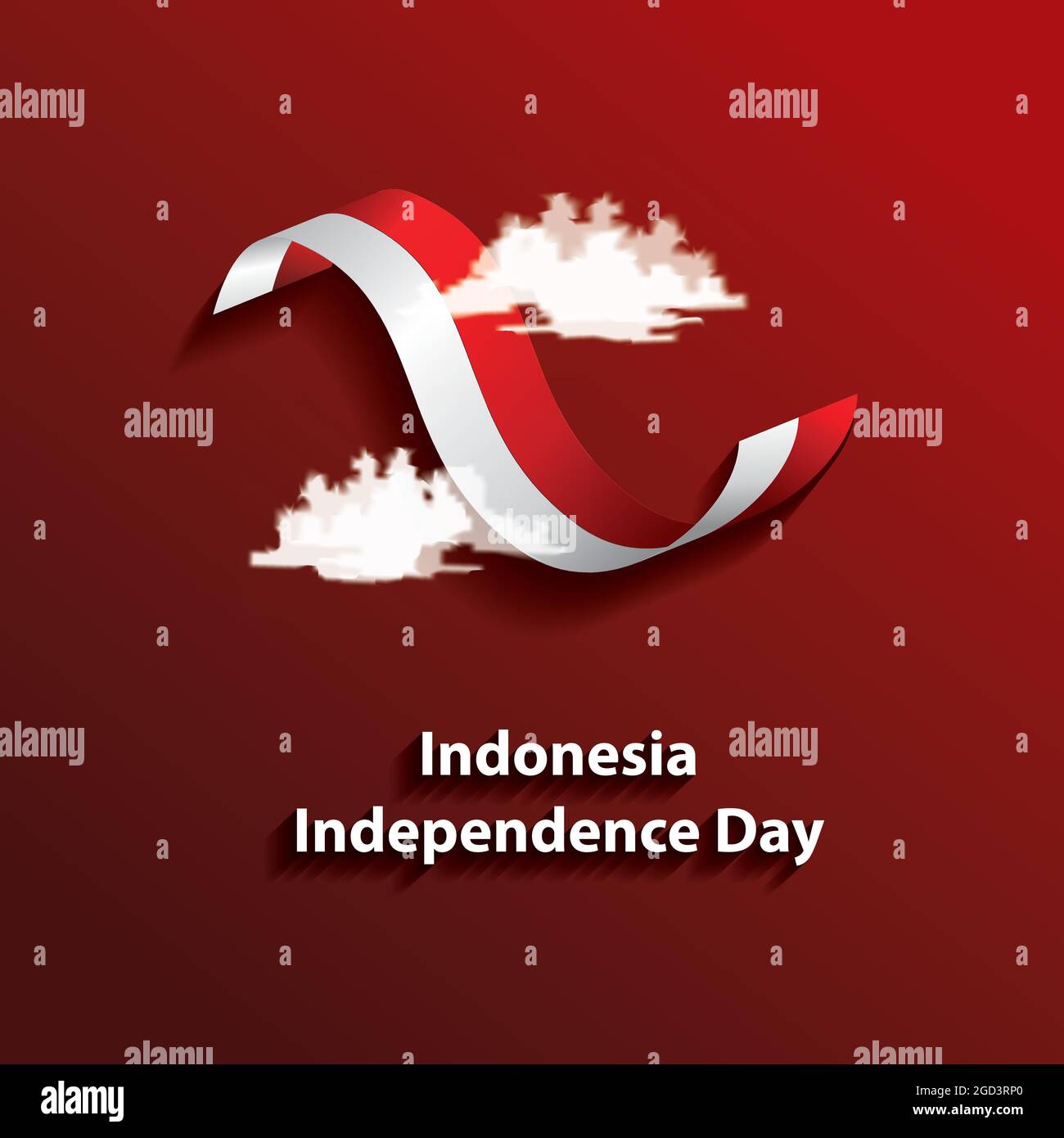 indonesia independence day vector illustration with cloud Stock Vector ...