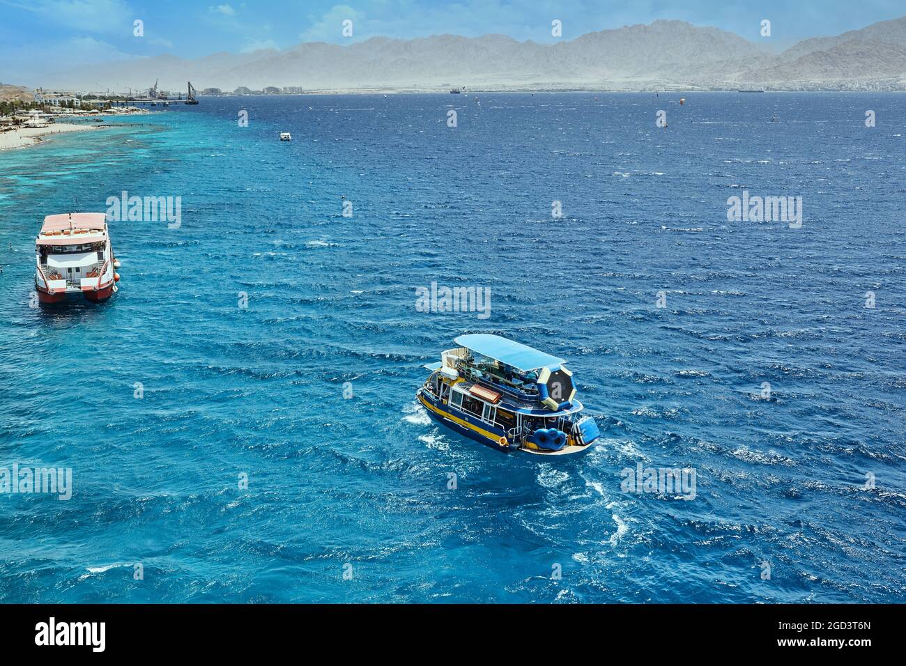 Pleasure boat for travel in the Red Sea, in Israel Stock Photo - Alamy