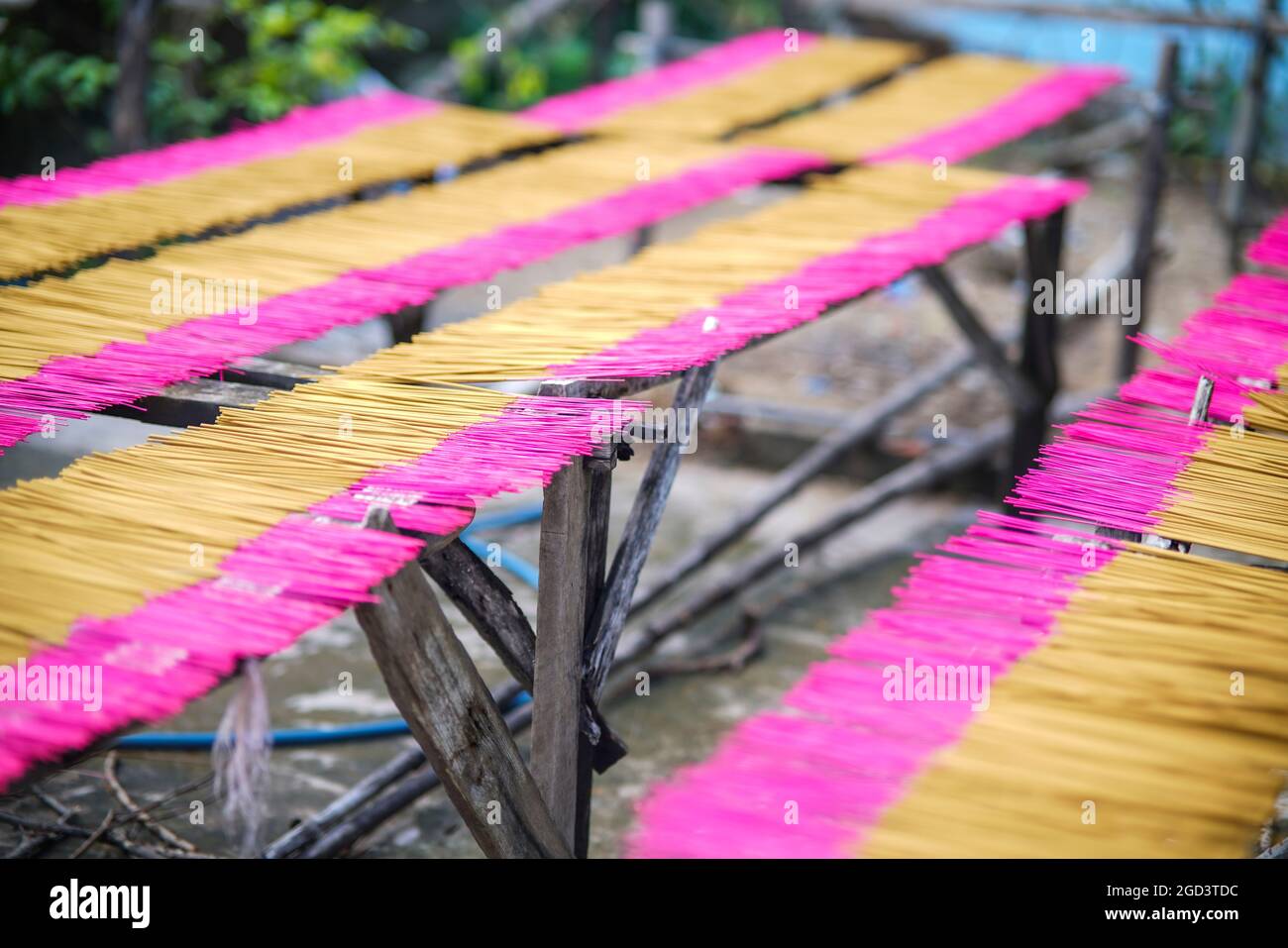Drying incense in Long An province southern Vietnam Stock Photo - Alamy