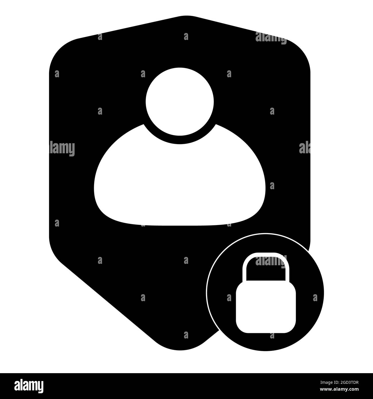 User login or authenticate icon on white background. User protection ...