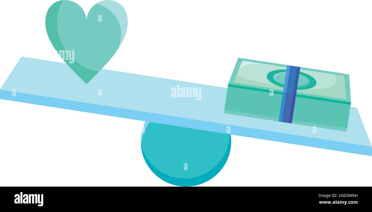 scale with money and heart Stock Vector Image & Art - Alamy