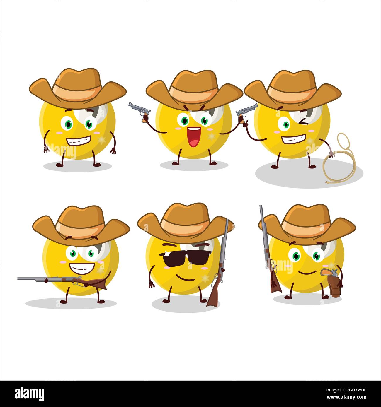 Cool cowboy billiards ball cartoon character with a cute hat. Vector ...