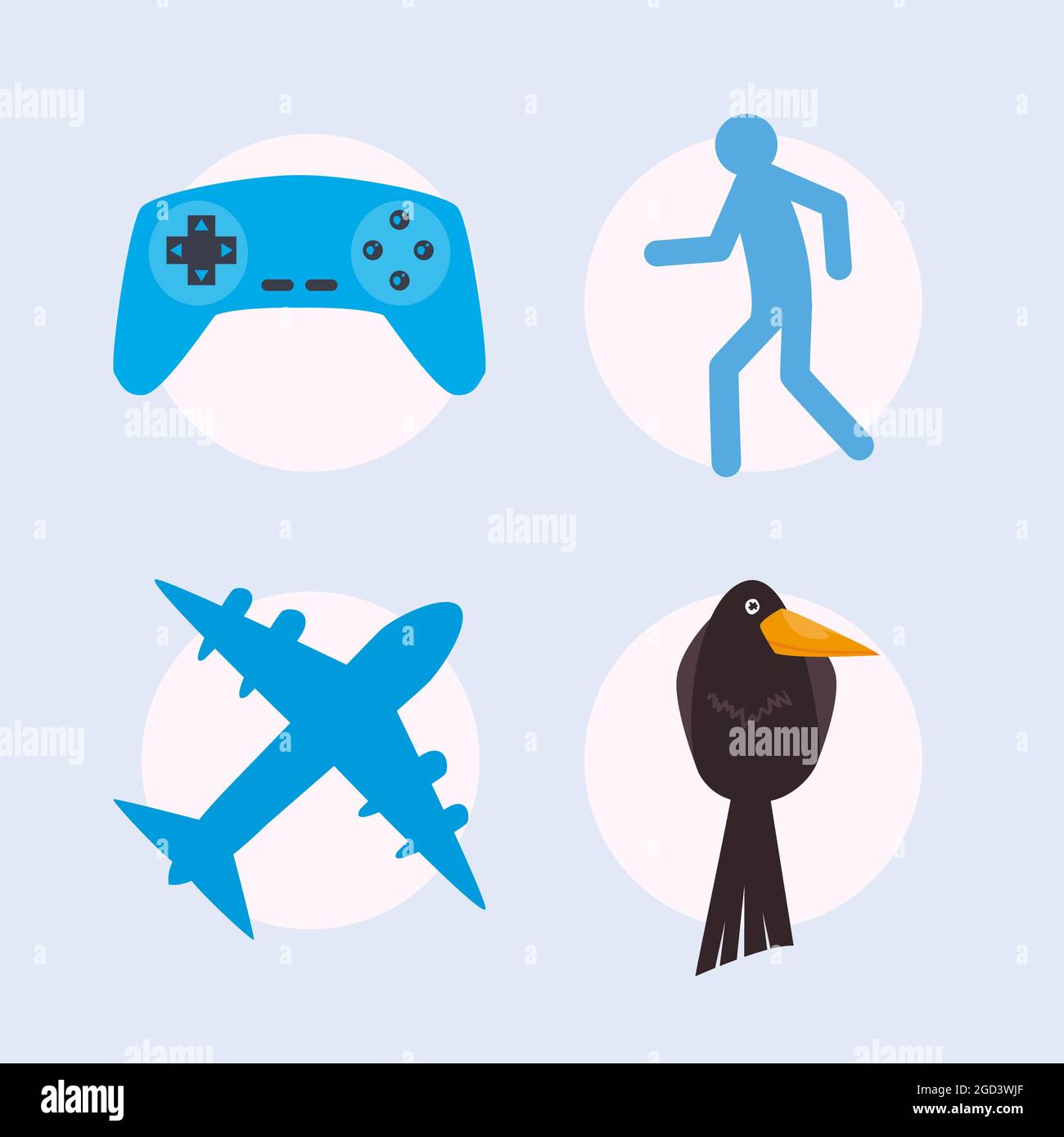 videogame icon set on blue background Stock Vector Image & Art - Alamy
