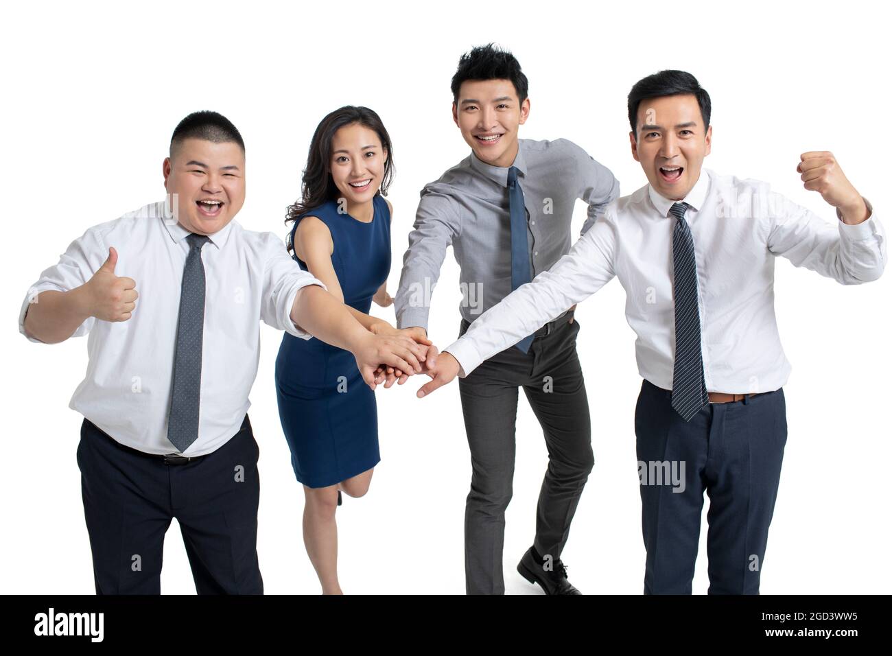 Business people stacking hands together Stock Photo - Alamy