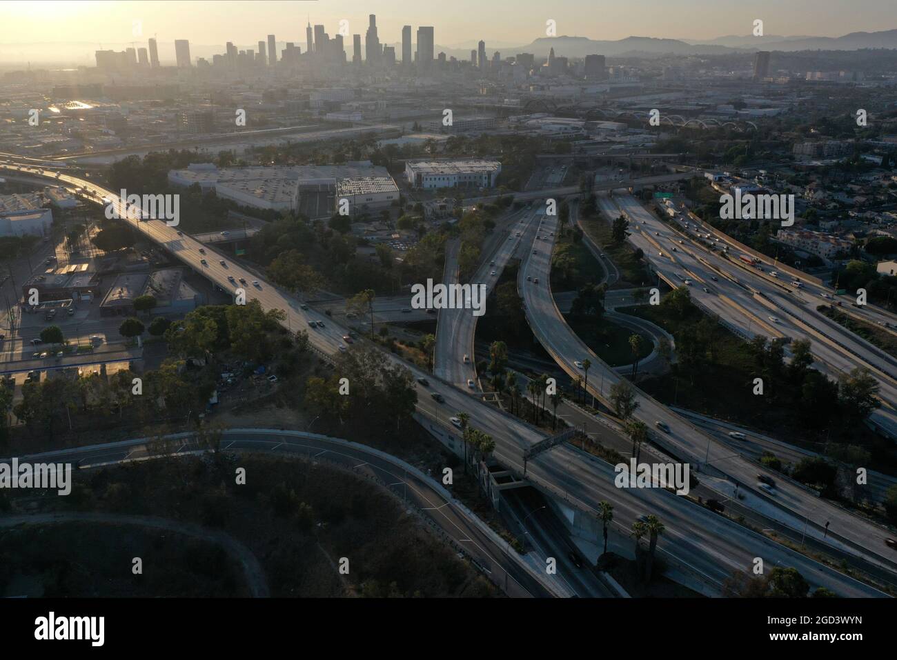 Aerial view freeway interchange los hi-res stock photography and images ...
