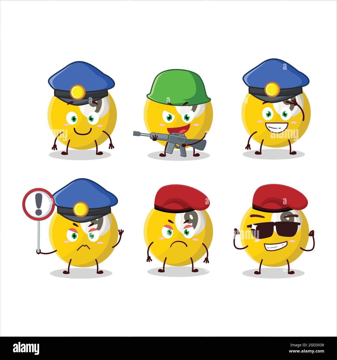 A dedicated Police officer of billiards ball mascot design style ...