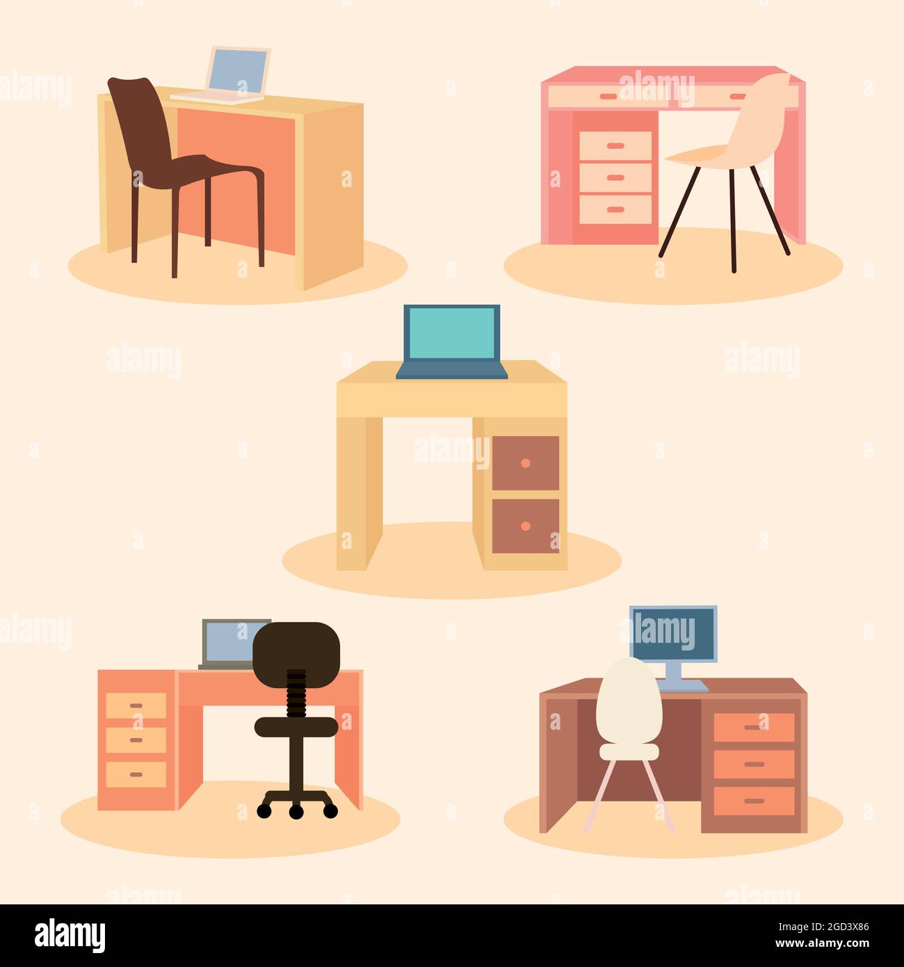 Set empty wooden chairs Stock Vector Images - Alamy