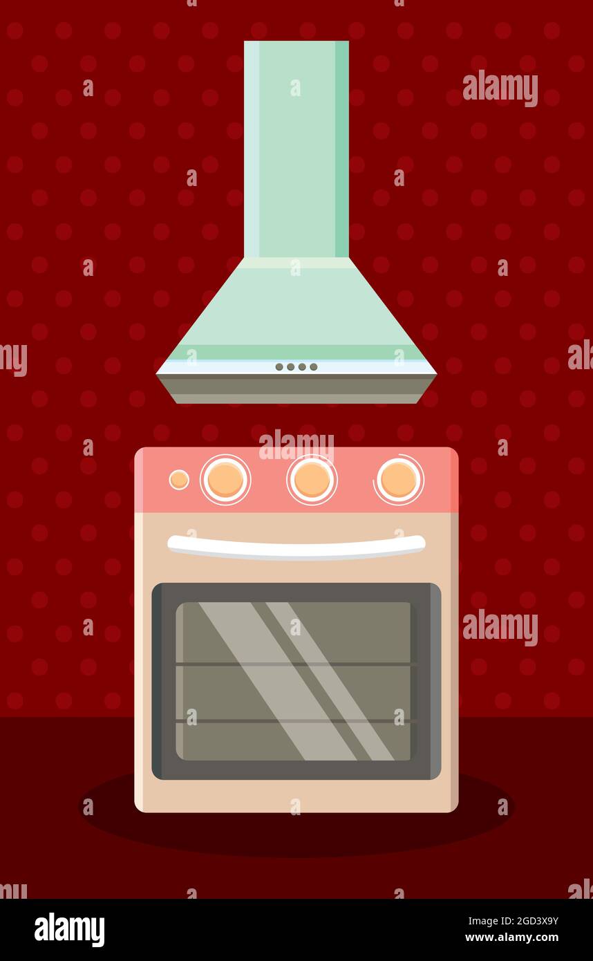 Kitchen oven and cooker hood Stock Vector Image & Art - Alamy
