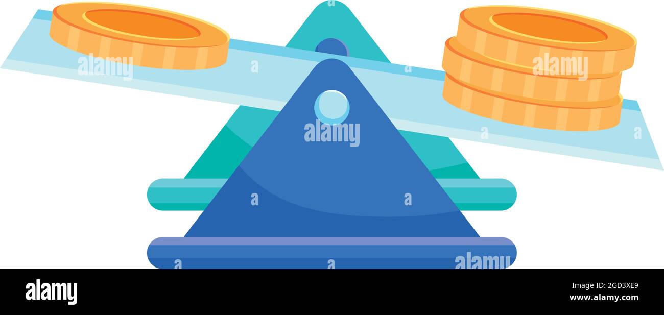 balance scale with coins on white background Stock Vector Image & Art ...