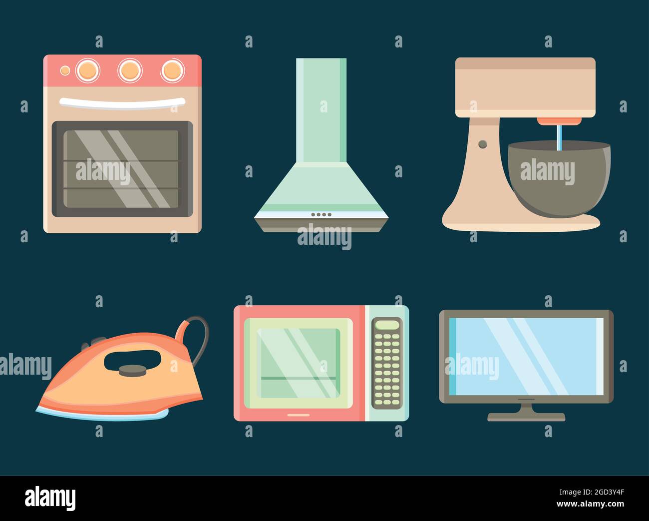 kitchen equipment icon collection design Stock Vector Image & Art - Alamy