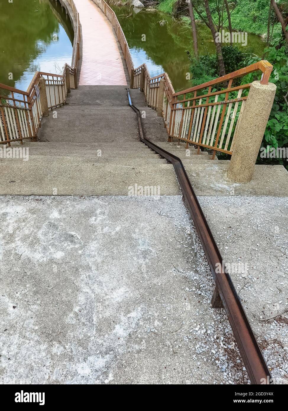 Stair-safe bike ramp along stairs. Comfortable and safe lanes for ...