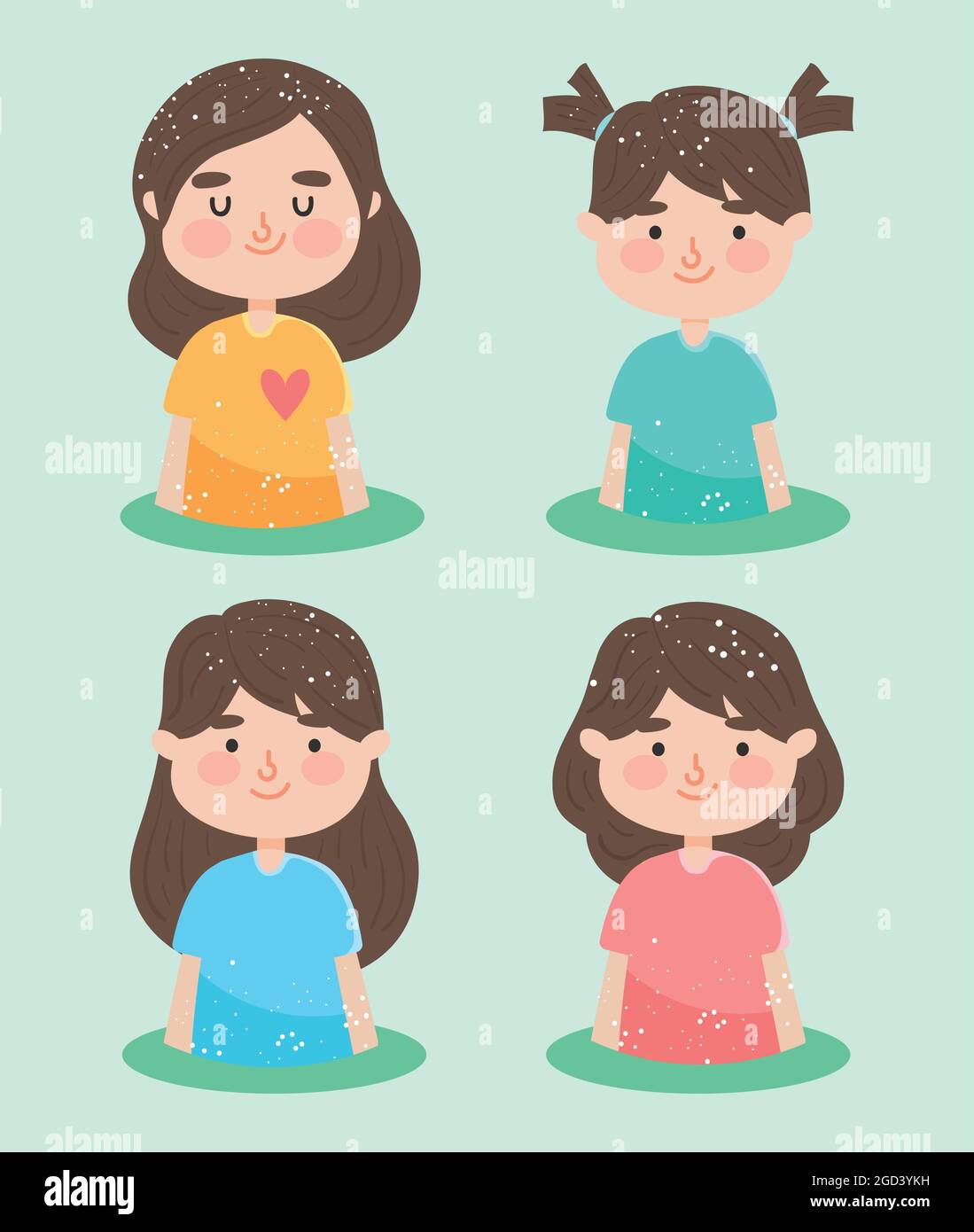 cute girls icon set design Stock Vector Image & Art - Alamy