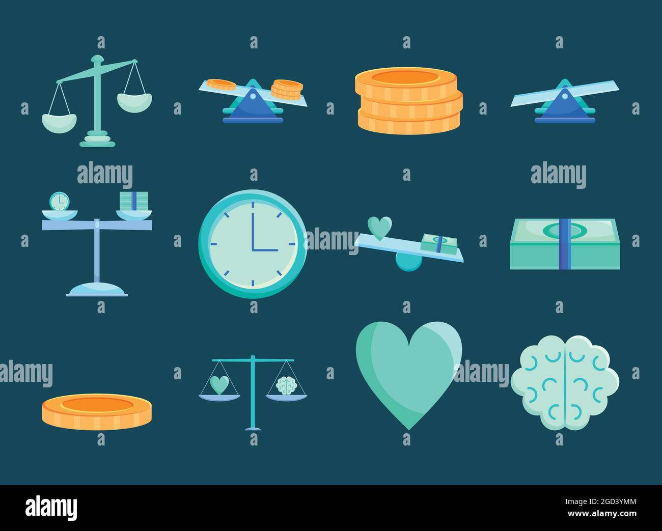 balance and money icon set Stock Vector Image & Art - Alamy