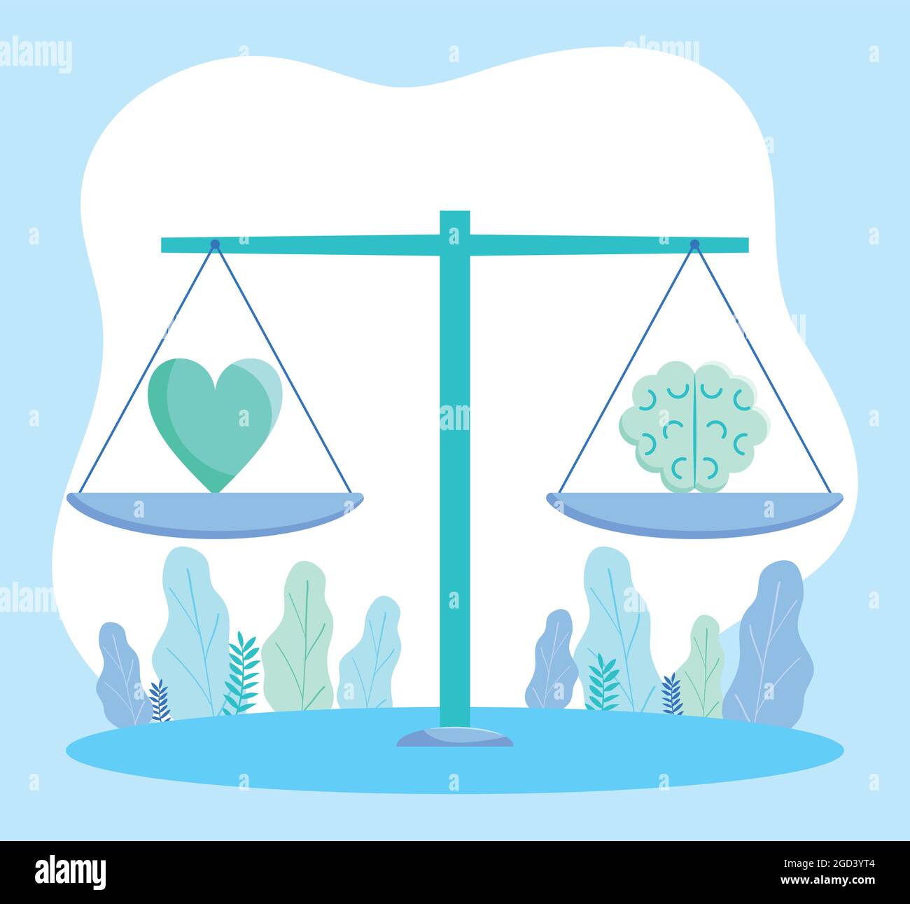 balance scale with heart and brain Stock Vector Image & Art - Alamy