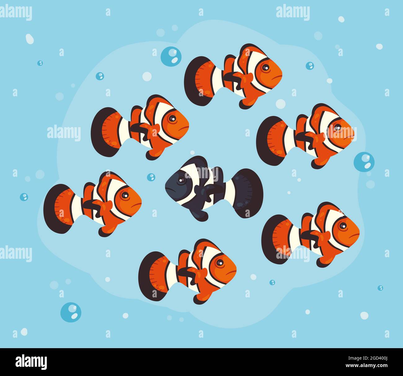 Clown fish in an aquarium Stock Vector Images - Alamy