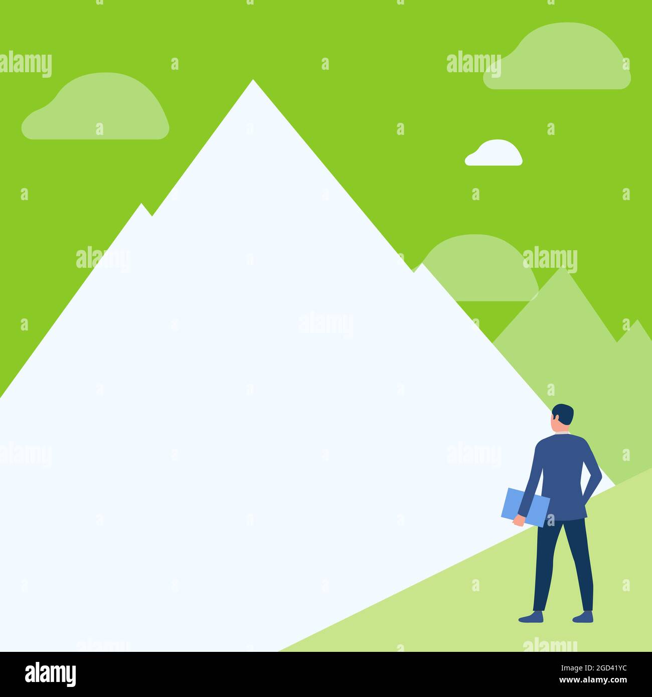 Gentleman In Suit Drawing Standing Holding Notebook Facing Tall ...