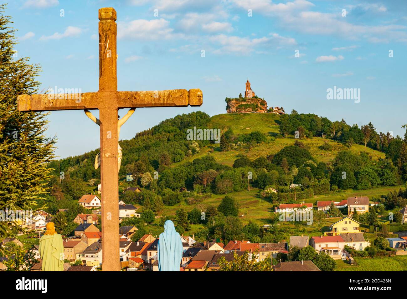 FRANCE, MOSELLE (57), DABO, THE CALVARY AND DABO ROCK Stock Photo - Alamy