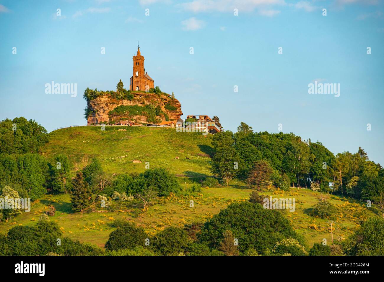 FRANCE, MOSELLE (57), DABO, SAINT-LEON CHAPEL AND DABO ROCK Stock Photo ...