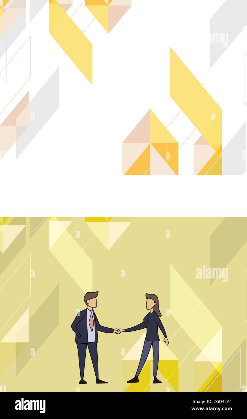 Man And Woman Drawing Standing Facing Towards Each Other Holding Hands ...