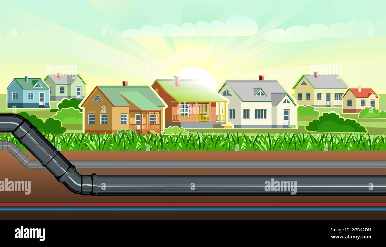 Pipeline for various purposes. Common village town infrastructure ...