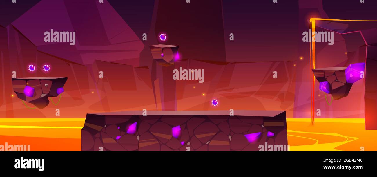 Game level background with platforms over lava Stock Vector Image & Art ...