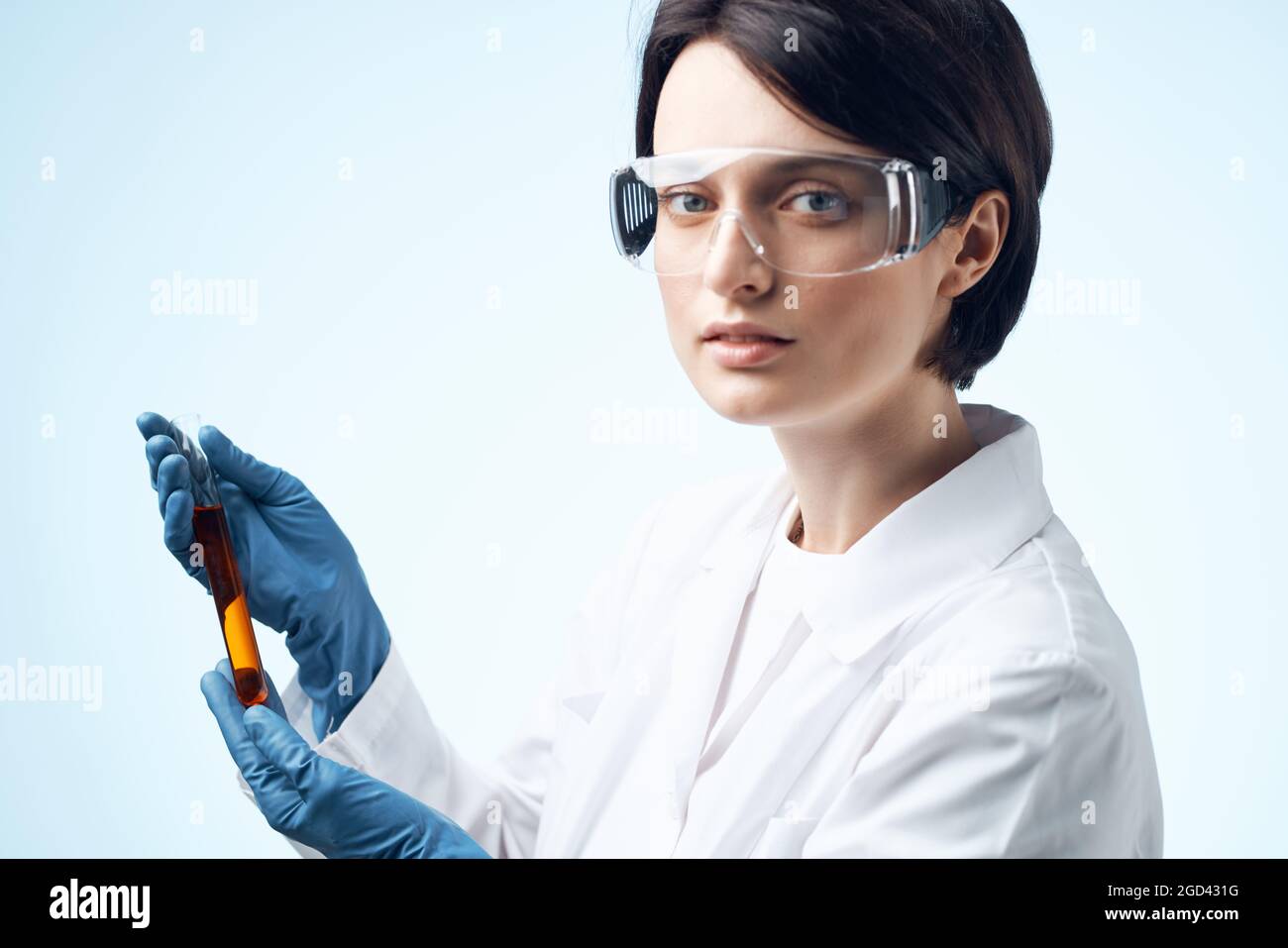 woman laboratory assistant biology science research analysis Stock ...