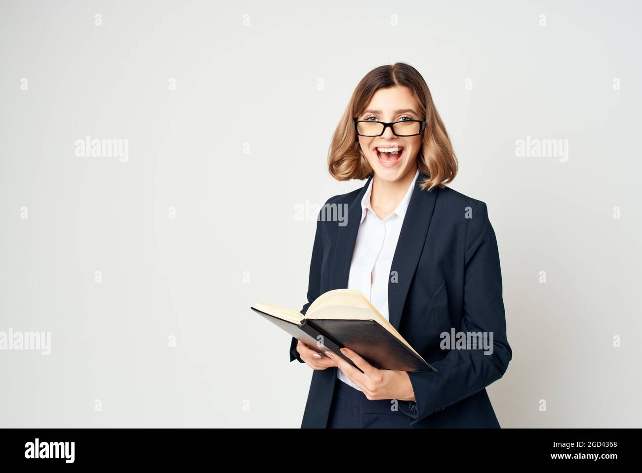 Business woman in suit documents work manager success Stock Photo - Alamy