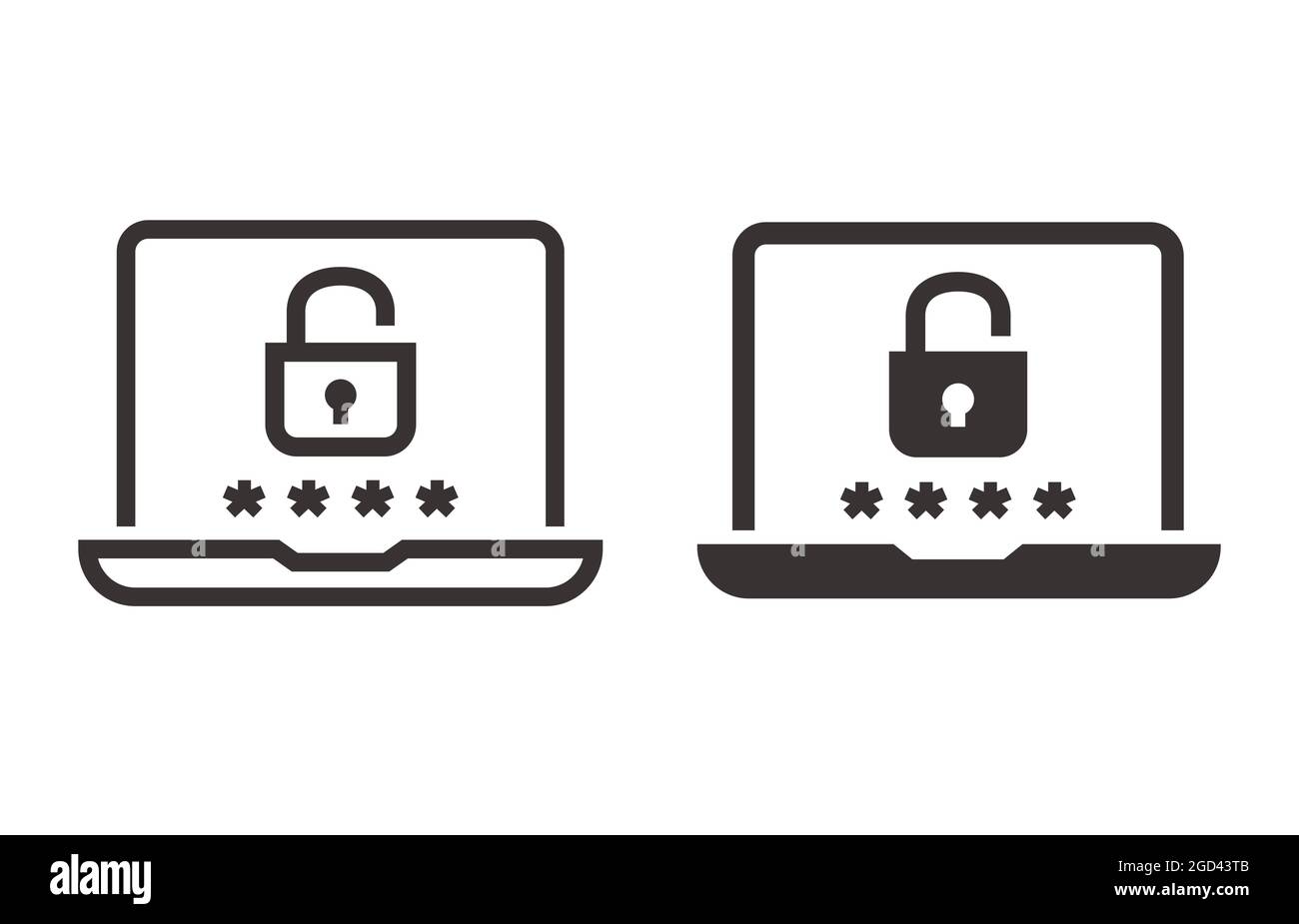 Computer security icon. Vector illustration isolated on white Stock ...