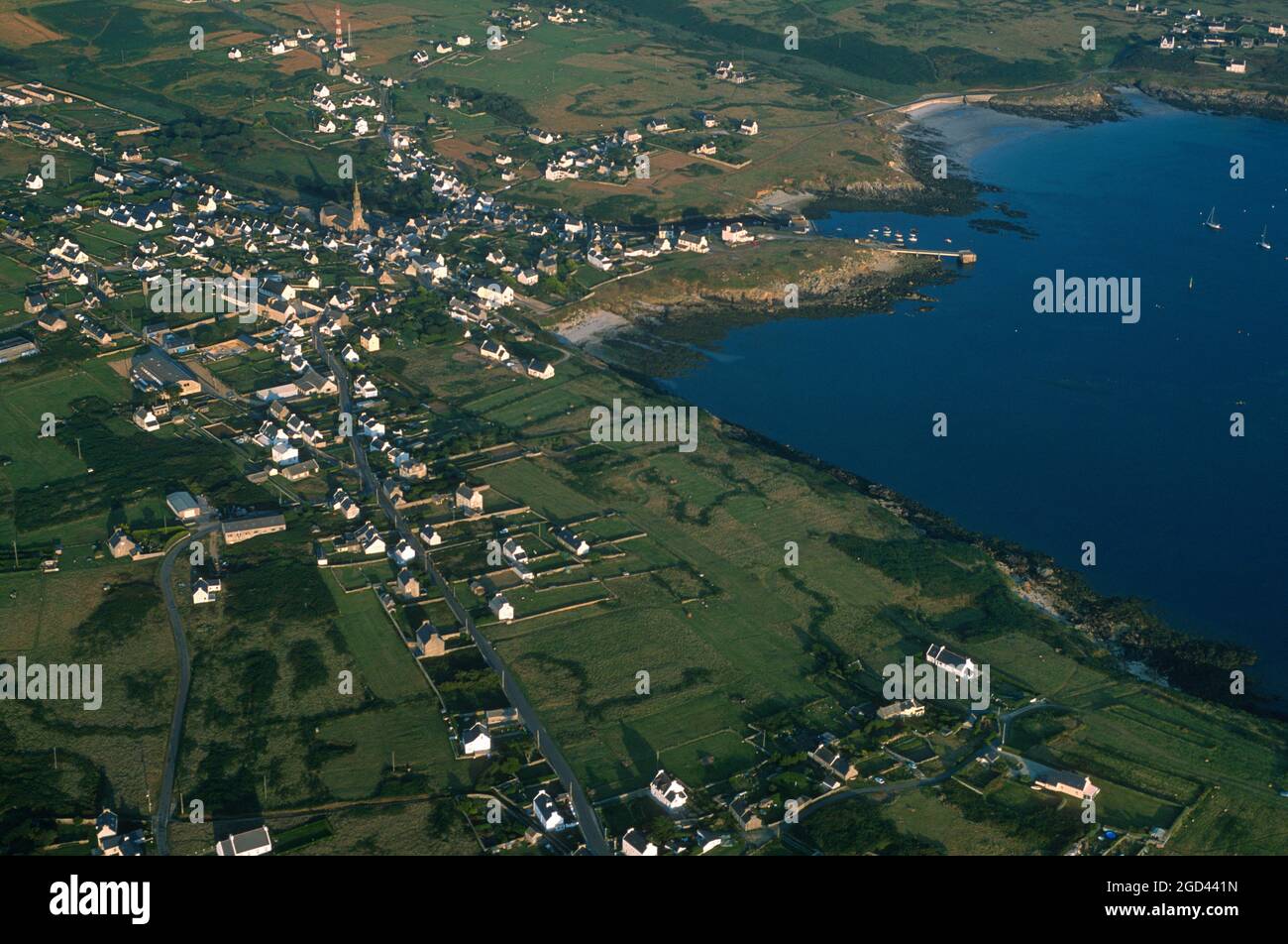 FINISTERE (29) BRITTANY, AERIAL VIEW OF THE OUESSANT ISLAND, THE ...
