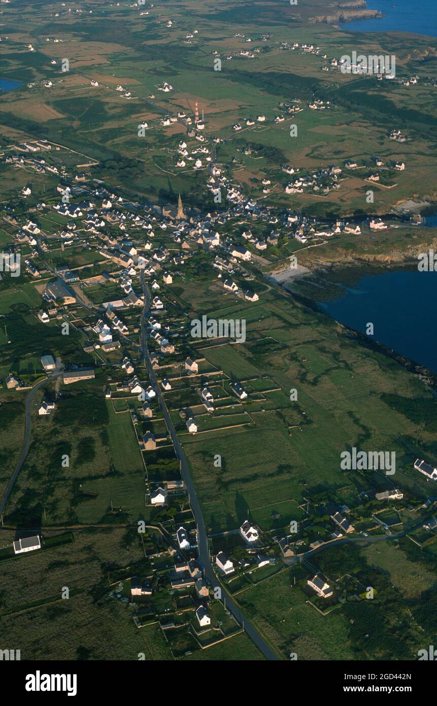 FINISTERE (29) BRITTANY, AERIAL VIEW OF THE OUESSANT ISLAND, THE ...