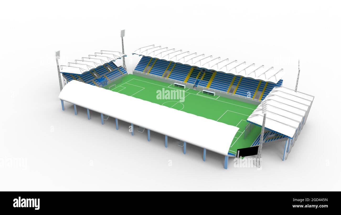 3D rendering of a stadium building architecture structure isolated on ...