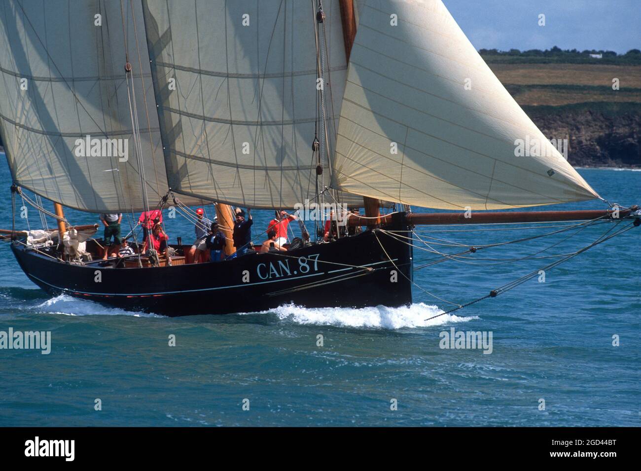 FINISTERE (29) BRITTANY, DOUARNENEZ 92, LUGGER, OLD NORMAN FISHING BOAT ...